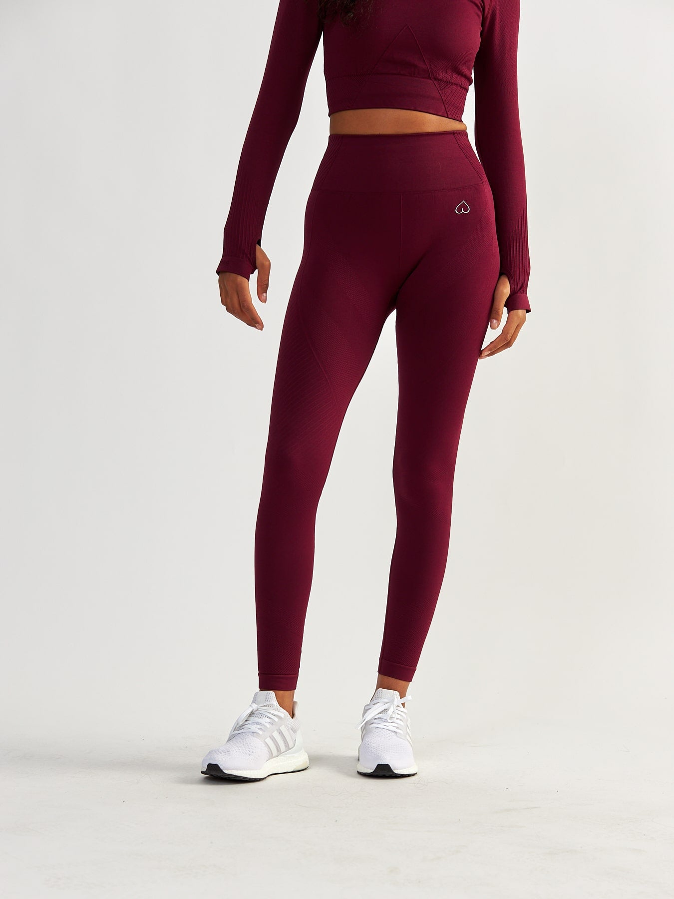Bordowe Legginsy Bezszwowe Femme Force Beshaped